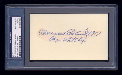 CLARENCE PANTS ROWLAND SIGNED CUT PSA/DNA 1917 CHICAGO WHITE SOX 1917 ...