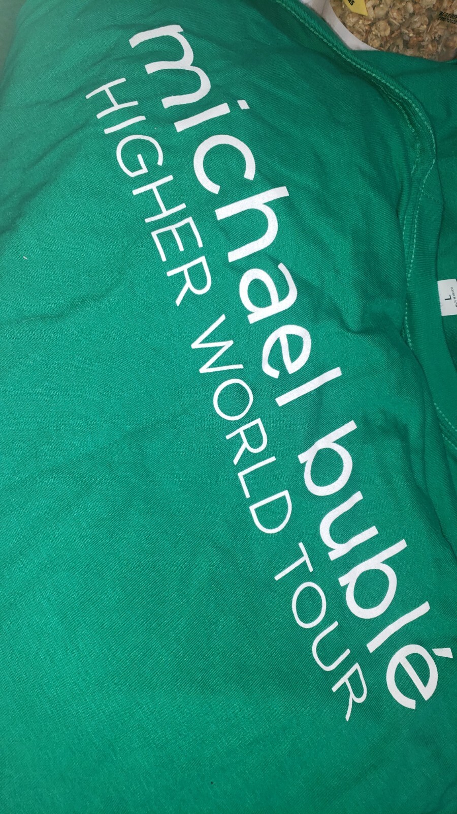 michael buble shirt tour crew rare 2022 new large green higher world | eBay