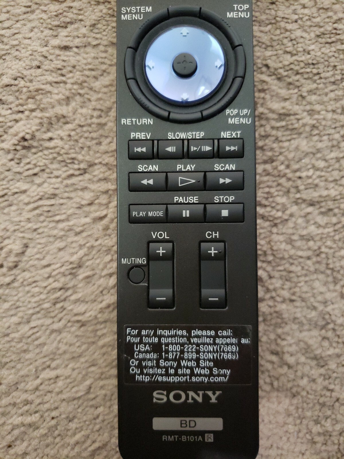 SONY RMT-B101A DVD/ Blu-ray Player Remote Control **FREE SHIPPING** | eBay