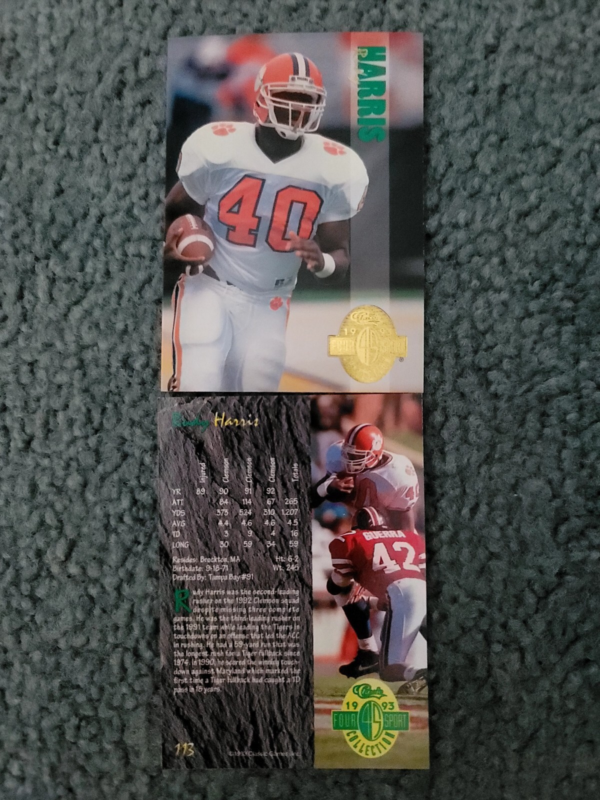 Rudy Harris (1993) Classic Four Sport Football Card Lot of approx 2 ...