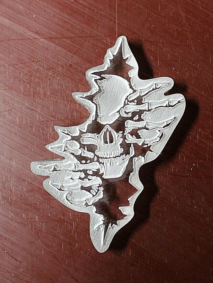 ACRYLIC Leather Embossing Stamp - PEEKING SKULL - For Veg Tanned ...
