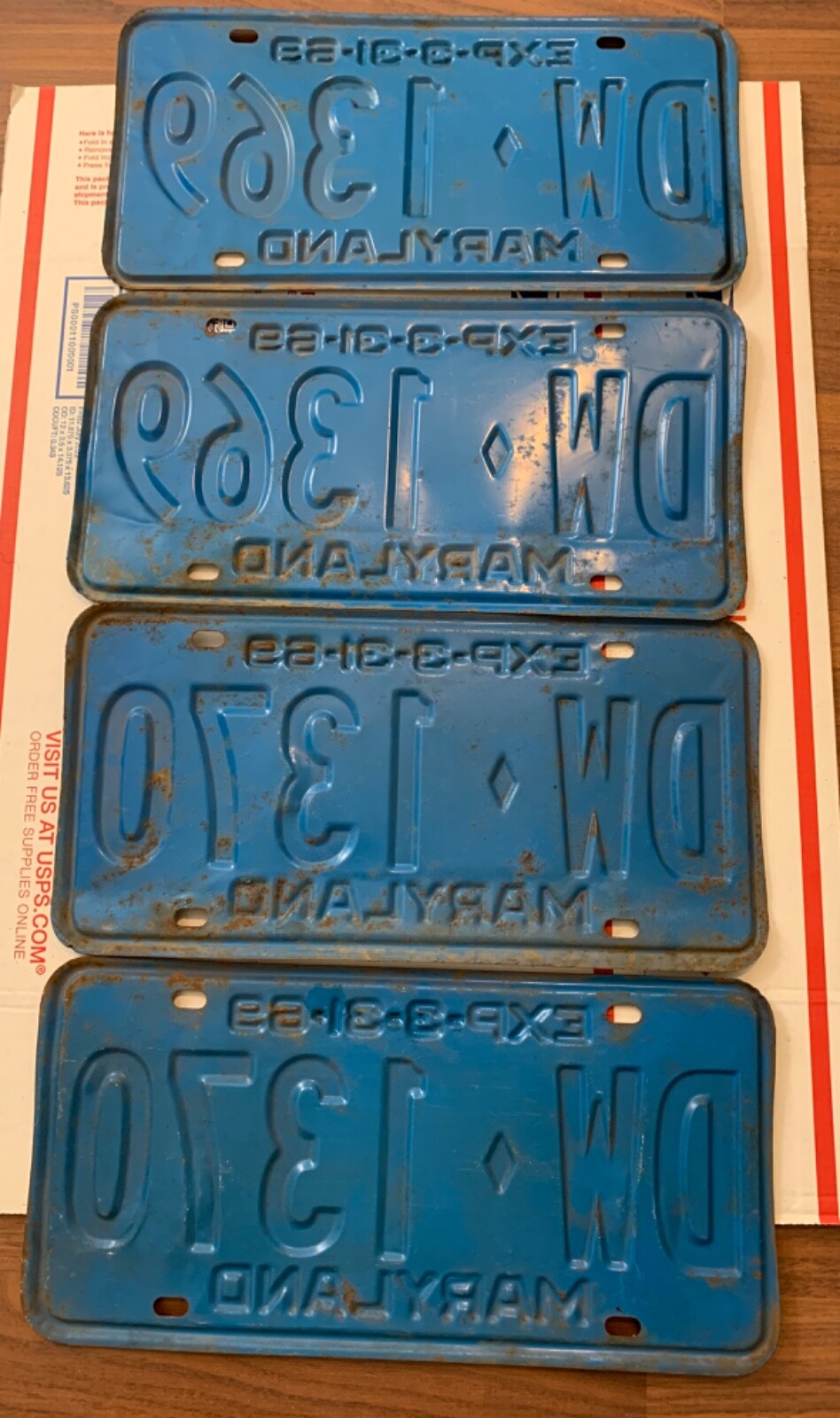 2 sets of Maryland license plates 1969 consecutive numbers. | eBay
