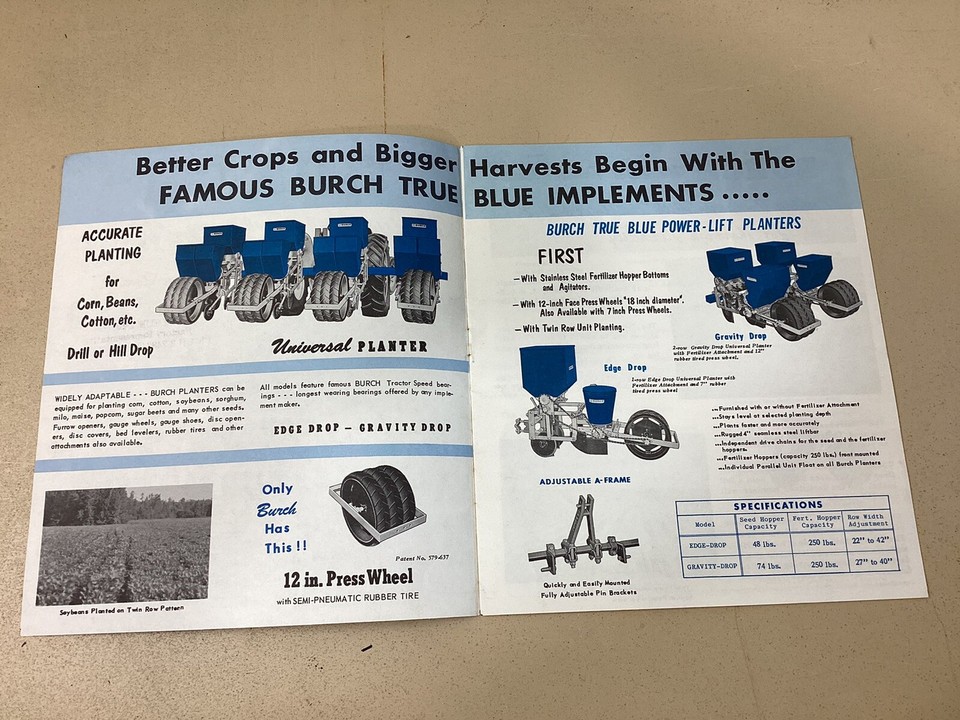 Burch True Blue Farm Implements Brochure | eBay