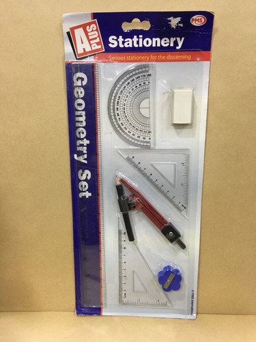 APlus Stationery 8 Piece Math Geometry set Pencil Sharpner Eraser ...
