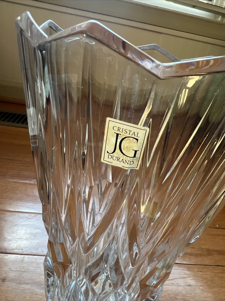 Vintage JG Durand Cristal Cathedral Vase Crystal 11" tall Made in ...