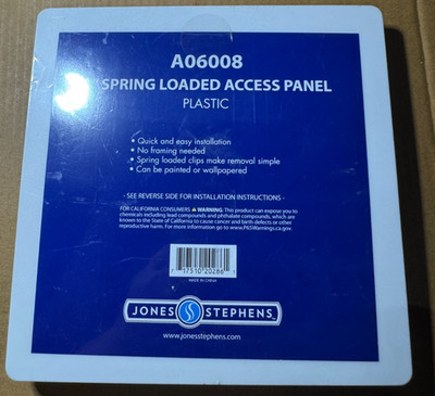 Jones Stephens 8" Spring-Loaded Plastic Access Panel in White, A06008 ...