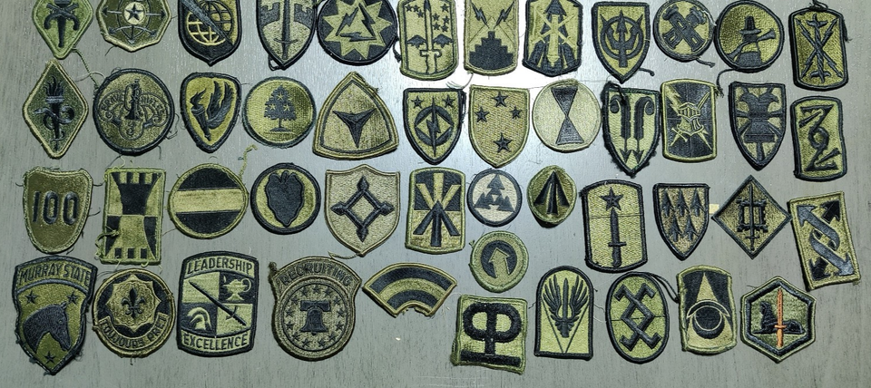 Genuine US Army Unit Patches Subdued - Lot of 97 original patches and ...