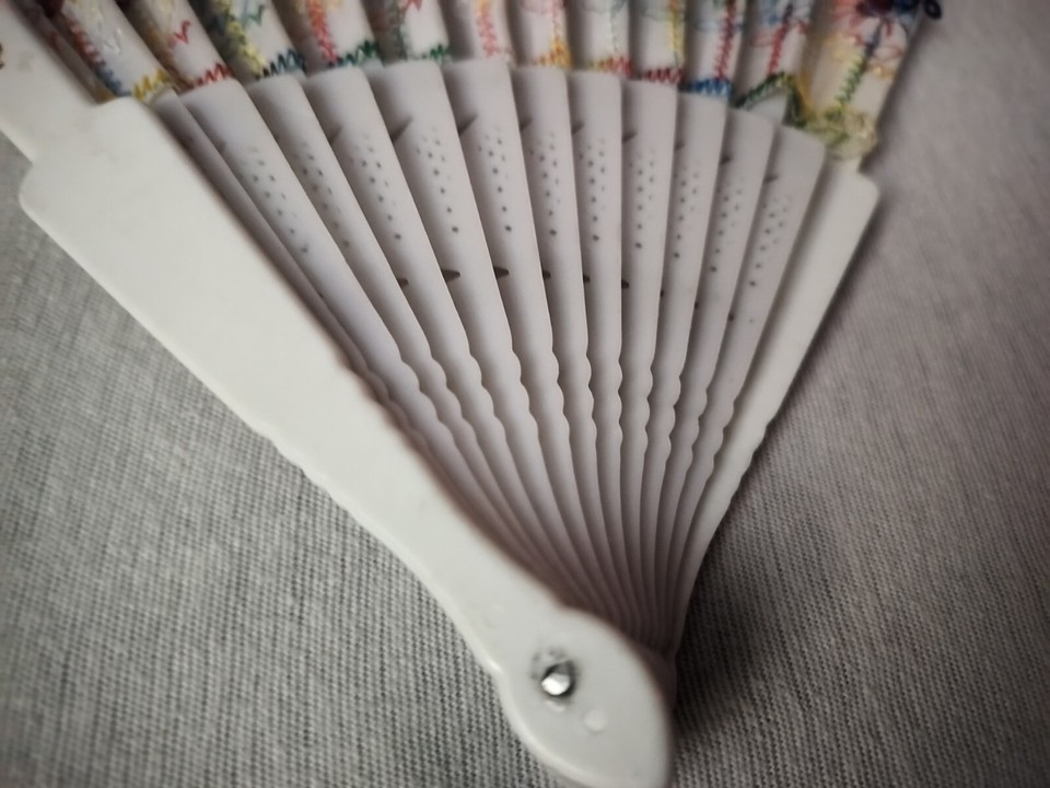 Handheld Or Decorative White/Gold Personal Multicolor Embroid. And ...