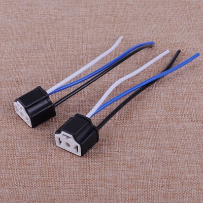 2x H4 9003 Ceramic Wire Wiring Harness Headlight Extension Socket ...