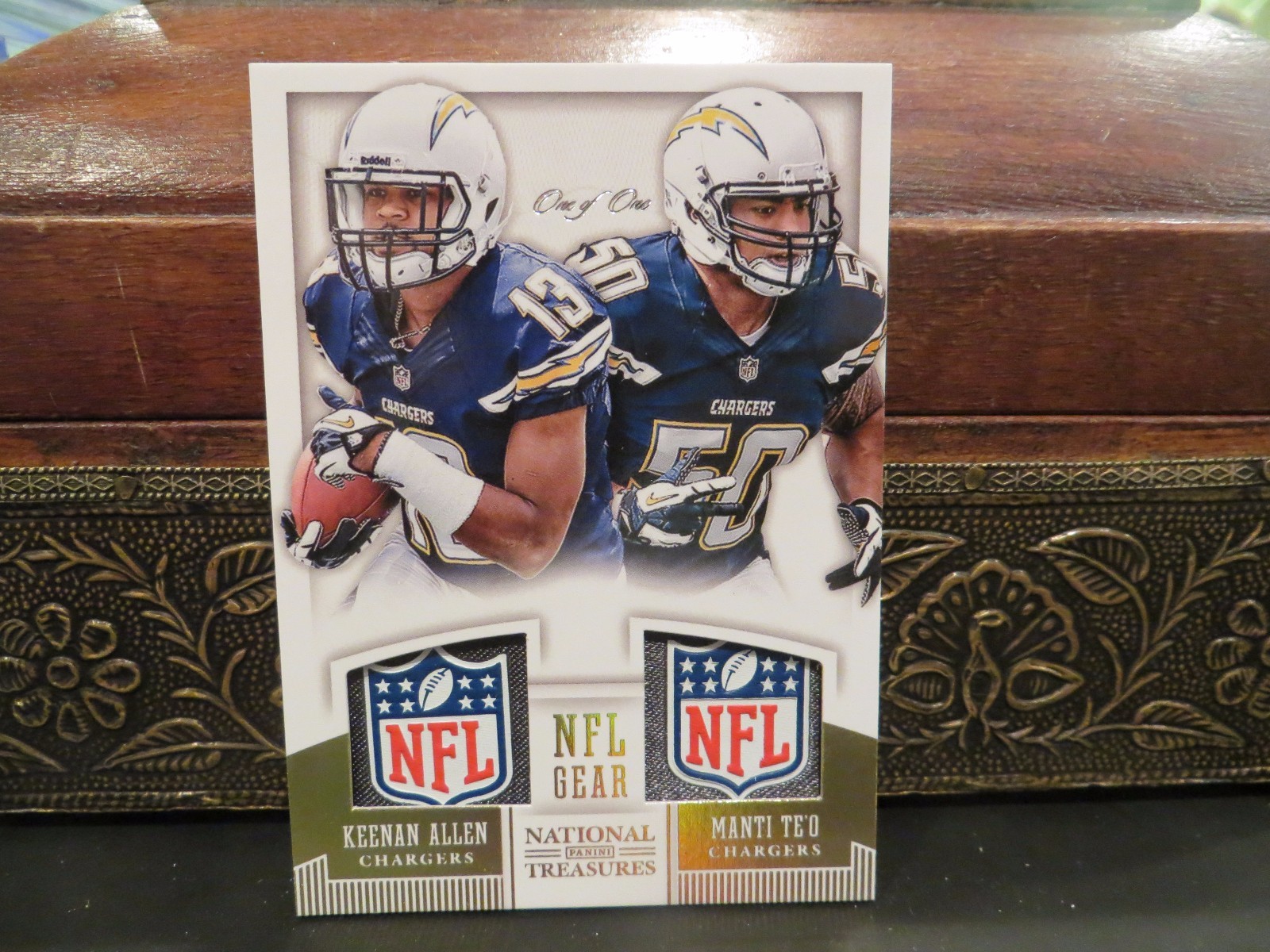 National Treasures NFL Shield Gear Chargers Keenan Allen Manti Te'o 1/1 ...