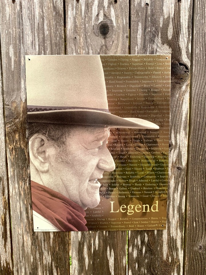 John Wayne Legend Vintage Metal Tin Sign Wall Decor Garage Coffee Shop ...