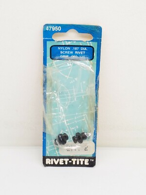 47950 Motormite Nylon 0.187 Dia Screw Rivets Grip .060- .125 - Qty ...