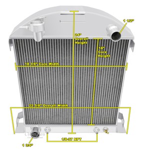 1928-1929 Ford Model A Ford configuration Champion Aluminum 3 Row ...