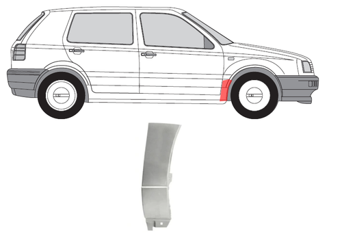 Volkswagen Golf 3 1991-1999 Front wing bottom part/Right | eBay