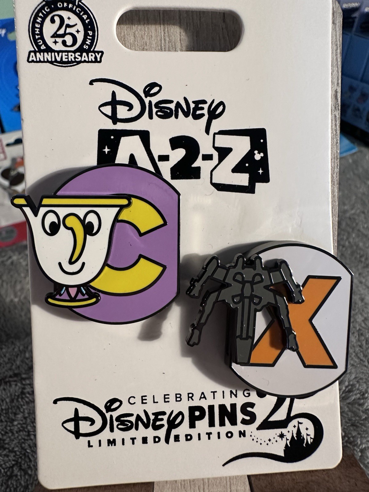Rare A-2-Z Disney Pin Series 2 Pins Set C And X Pins Chip & X-Wing LE ...