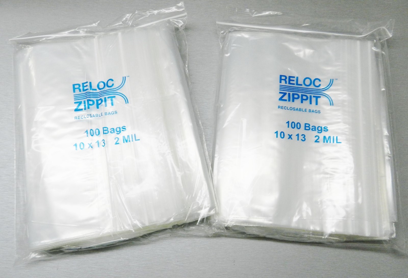 Reloc Zippit 200 Bags 2mil Clear 10" x 13" Reclosable Poly Top Lock Bag ...