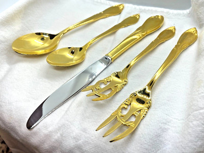 Yamazaki CACHE 24K GOLD 5 Pc Flatware Set | eBay