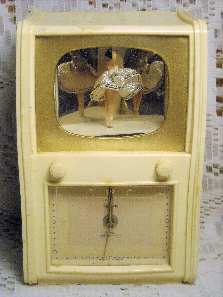 Vintage Florn Ballerina Alarm Clock Music Box Look of 1950's TV Rare ...