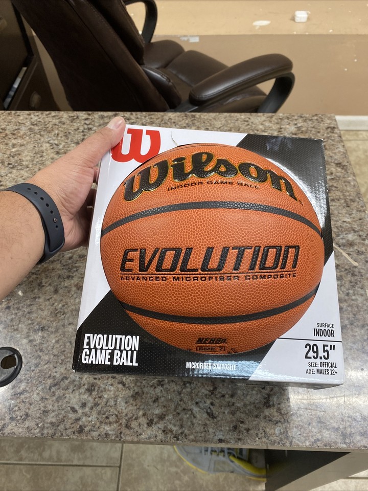 WILSON EVOLUTION BASKETBALL SIZE 7 INDOOR OFFICIAL GAME BALL 29.5 ...