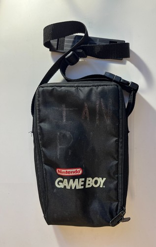 Vintage Official NINTENDO GAMEBOY Carrying Case Travel Bag Black Strap ...