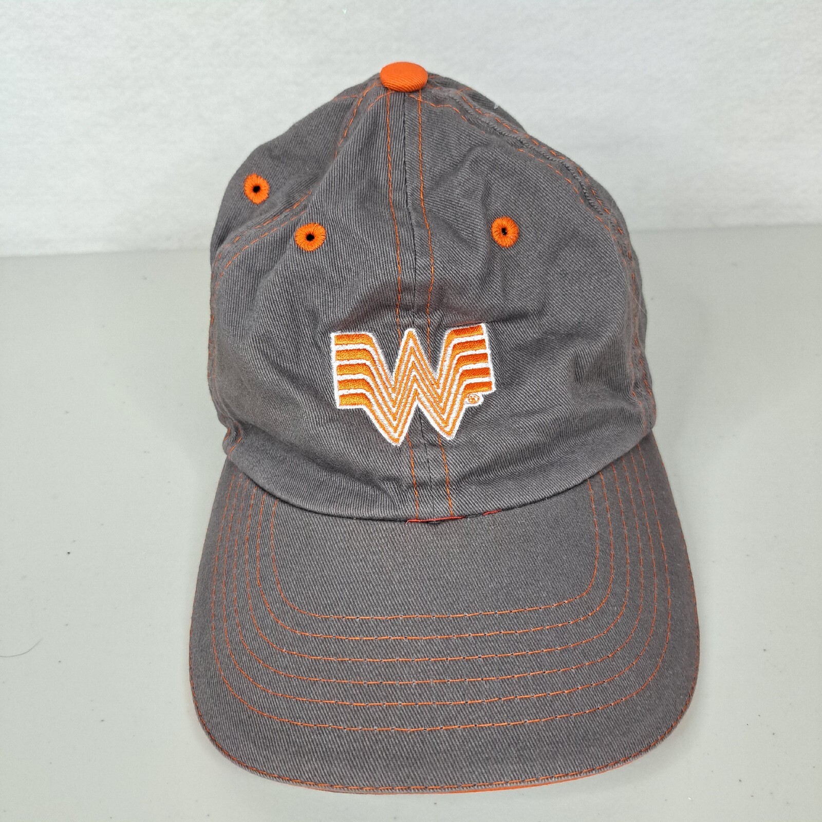 Whataburger Hat Adjustable Gray Strap Baseball Cap Re… - Gem