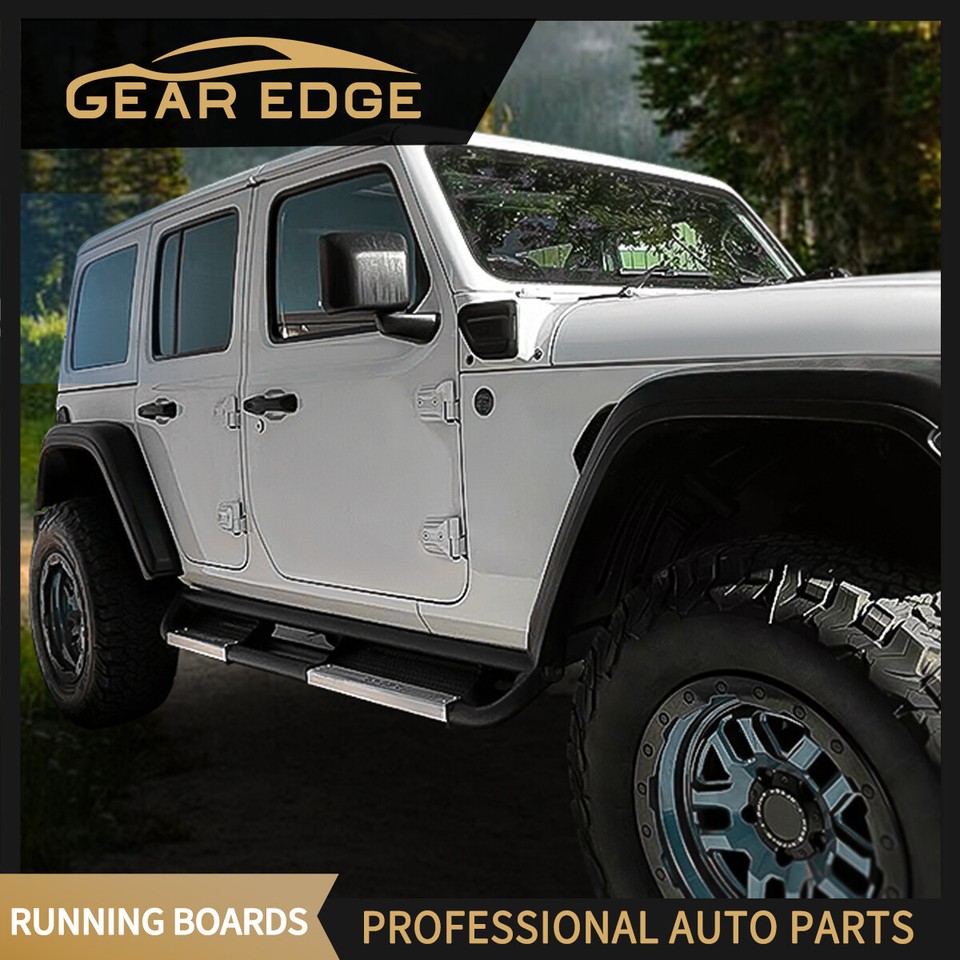 Running Boards for 2018-2025 Jeep Wrangler JL JLU 4 Door 6" Side Steps ...