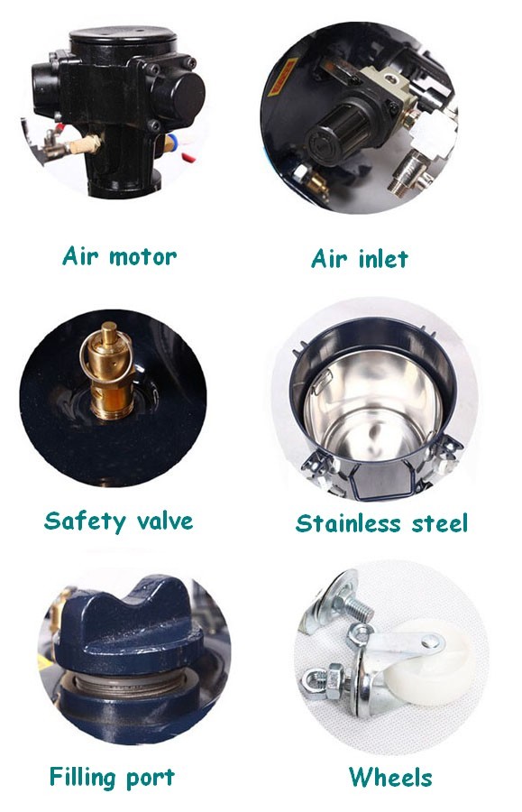 8gal/ 20L Pressure Feed Paint Mixing Tank Sprayer Regulator Automatic ...