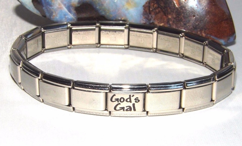 Italian Starter Charm Bracelet God's Gal AA NA Stainless Steel Jewelry ...