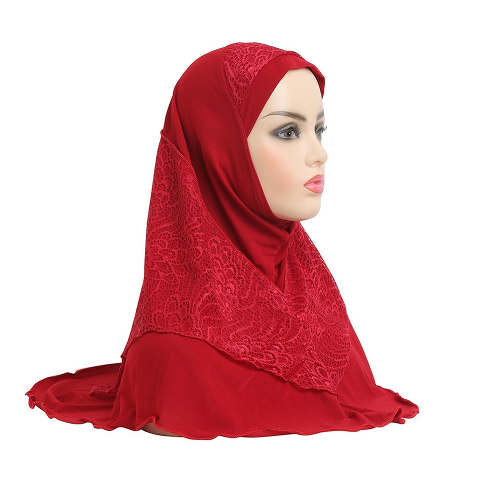 One Piece Amira Muslim Women Hijab Head Scarf Turban Lace Ready To Wear ...