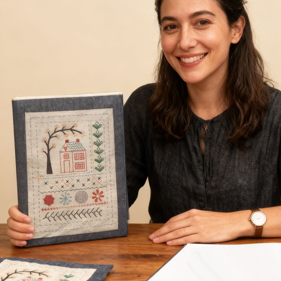 Portable DIY Book Stitch Book with Sewing Kit, Embroidery Hand Sewing ...