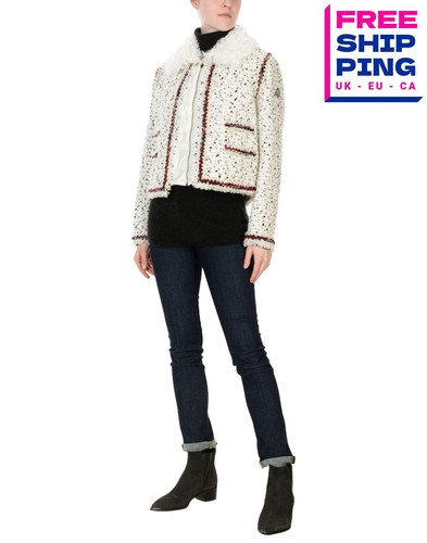 RRP€2167 MONCLER GAMME ROUGE Down Tweed Jacket Size 2 M Wool Blend Made ...