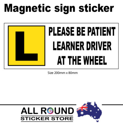 MAGNETIC LEARNER DRIVER STICKER SIGN | eBay