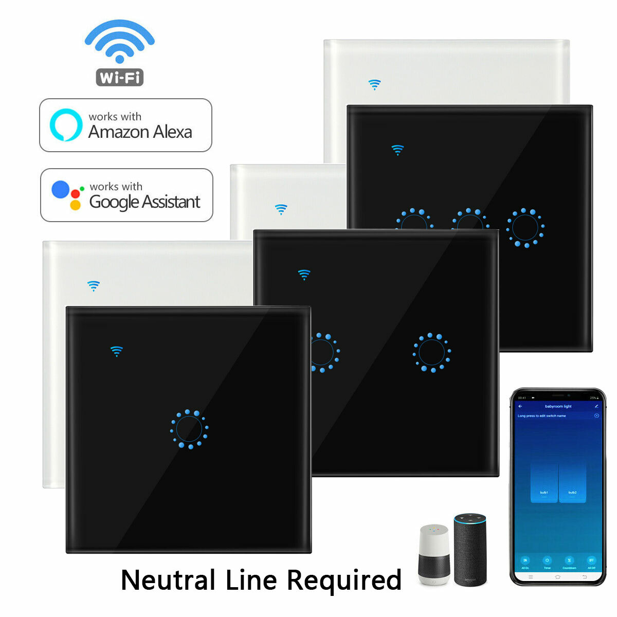 Smart WiFi Light Switch Panel with Touch Control - Nepal | Ubuy