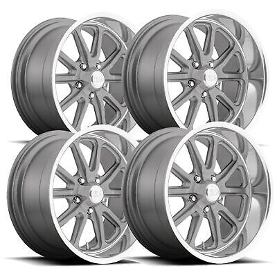 (4) US Mags U111 Rambler 17x8 5x4.75" +1mm Textured Grey Wheels Rims 17 ...