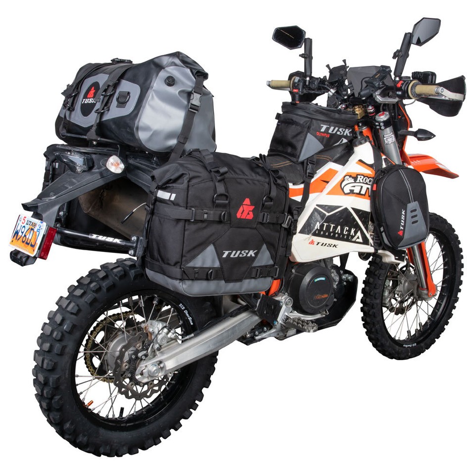 Tusk Pannier Racks With Pilot Bags Black/Gray Fits KTM 690 ENDURO 2008 ...