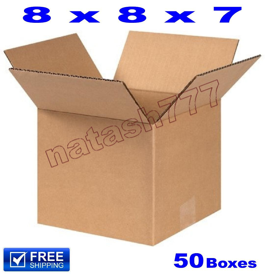 50 - 8x8x7 Cardboard Boxes 32-ECT Mailing Packing Shipping Corrugated ...