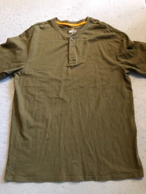 Field & Stream Shirt Men's Extra Large Moss Green Cotton Henley Tee | eBay