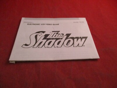 The Shadow Tiger LCD Handheld Game Instruction Manual Booklet | eBay
