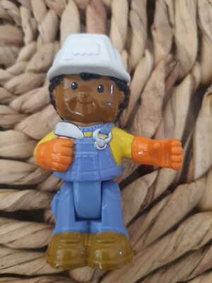 Fisher Price Little People Movable Jointed Construction Worker, African ...
