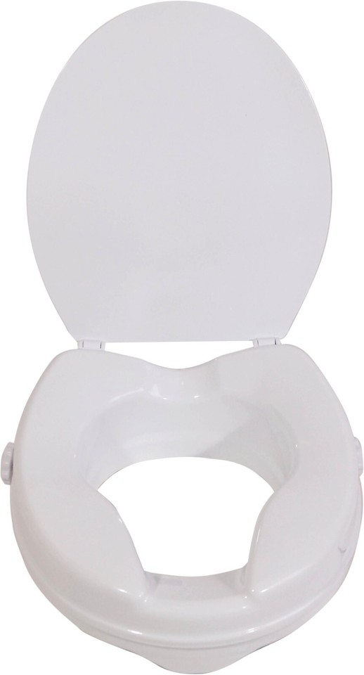 Raised Toilet Loo Seat with Lid For Disability & Elderly Persons - 2 ...