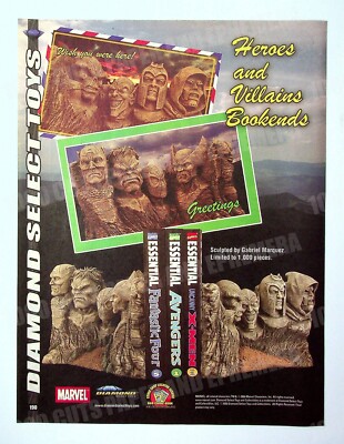 Heroes and Villains Bookends Marvel Diamond Select Toys Print Magazine ...
