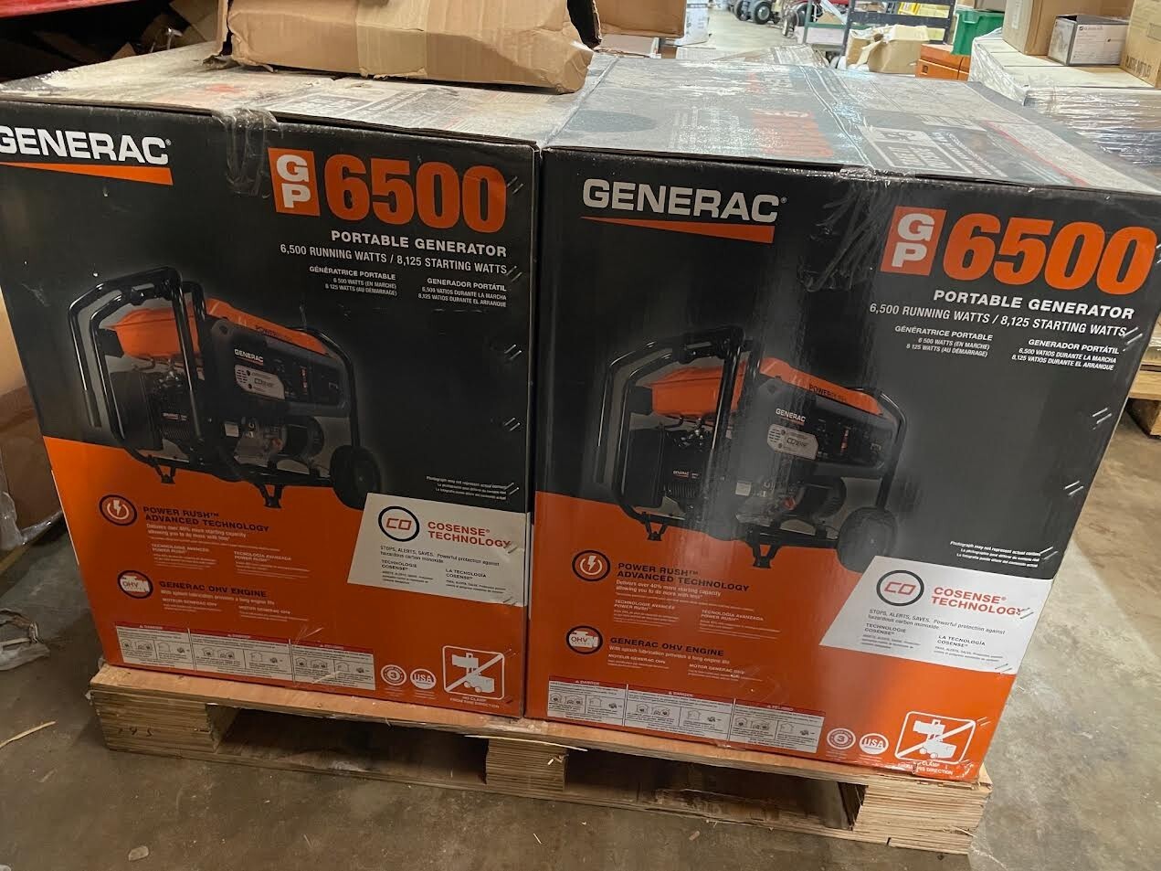 Generac 7680 | GP6500 - 6,500 Watt Gas Portable Generator, w/ CoSense ...