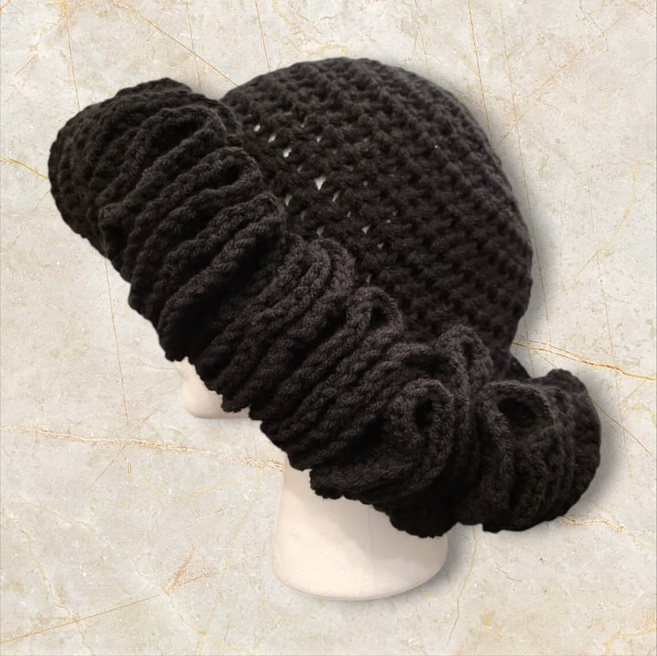 Unique Handmade Black Ruffle Hat | Formal & Casual | Stylish Women’s ...