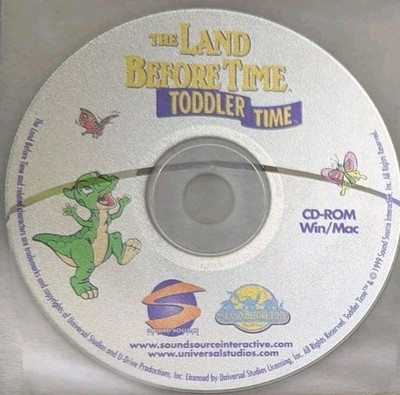 The Land Before Time: Toddler Time CD-ROM Win/Mac - UNTESTED | eBay