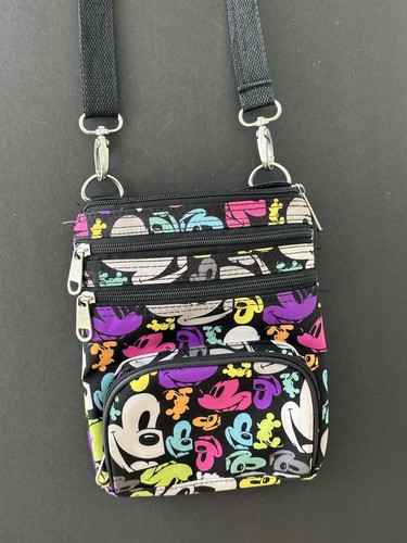 NEW Disney Parks Exclusive Mickey Mouse Face Pockets Hipster Crossbody ...