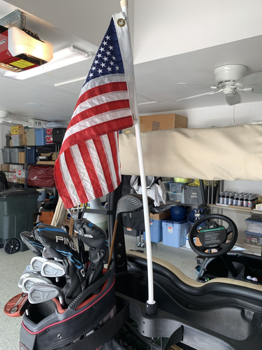 Grommet Flag Pole for Your Golf Cart. It Fits Right Into The Rake Hole ...