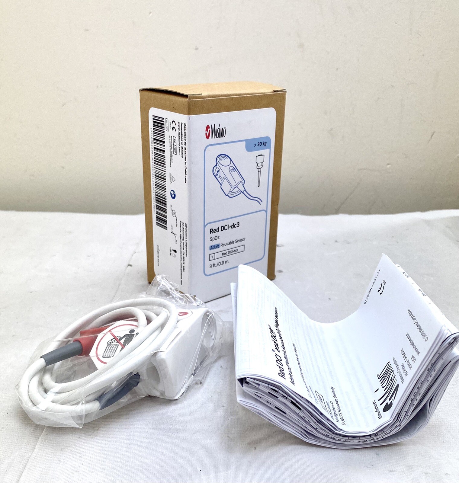 Original 2053 Masimo OEM Red DCI-DC3 SpO2 Sensor Direct Connect Finger ...