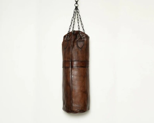 Brown Vintage Retro Unfilled Punching Bag Goat Leather boxing bag ...