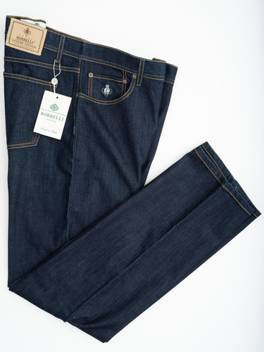 LUIGI BORRELLI Blue Jeans Cotton Regular Dark Wash Fit Denim Collection ...