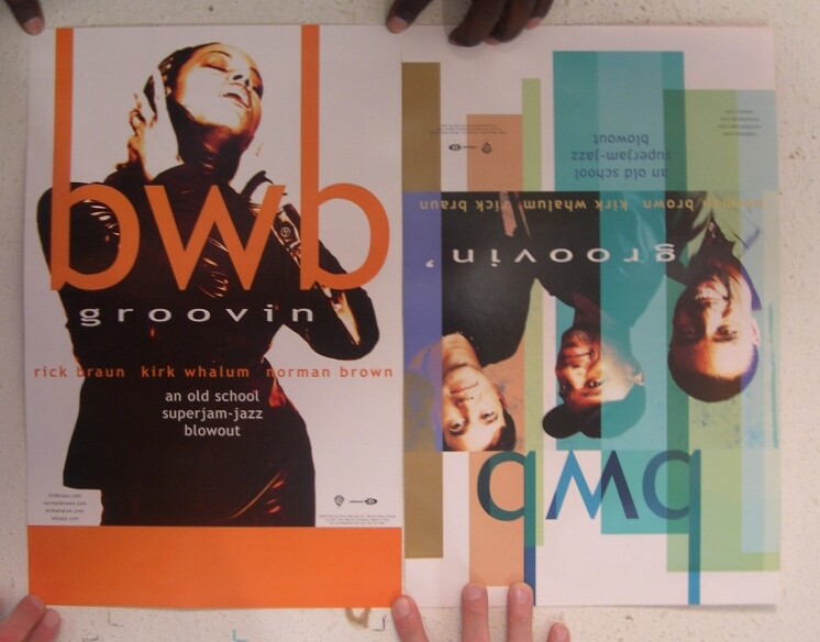 BWB Poster Groovin' Rick Braun Kirk Whalum Norman Brown Promo 2-Sided ...